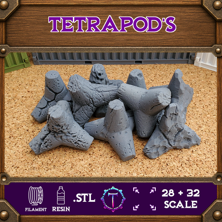3D Printable Tetrapod's - Tabletop Wargaming Terrain 28 32 scale by Tom's Twisted Tavern